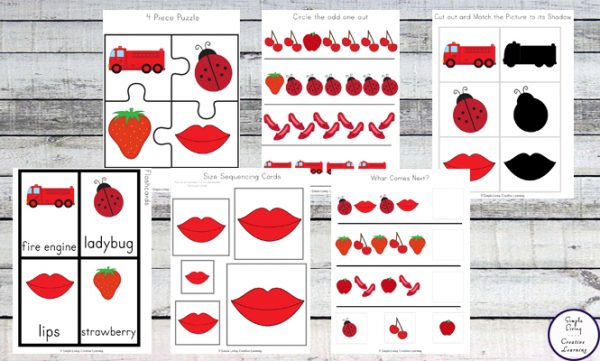 Red Printable Pack - Simple Living. Creative Learning