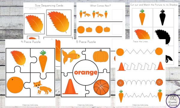 Orange Printable Pack - Simple Living. Creative Learning