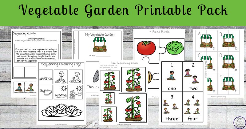 Free Vegetable Garden Worksheets