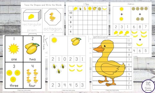 Yellow Printable Pack - Simple Living. Creative Learning