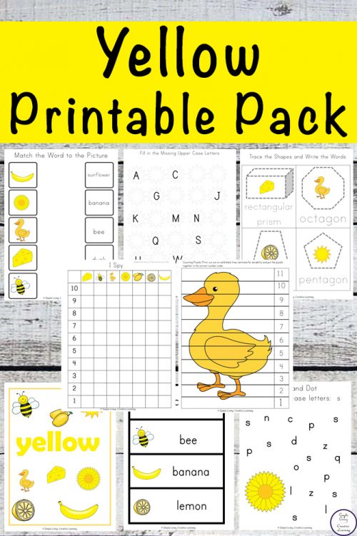 Yellow Printable Pack - Simple Living. Creative Learning