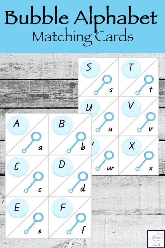 Printable Bubble Alphabet Matching Cards - Simple Living. Creative Learning