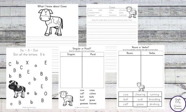 Cow Life Cycle Printable Pack - Simple Living. Creative Learning