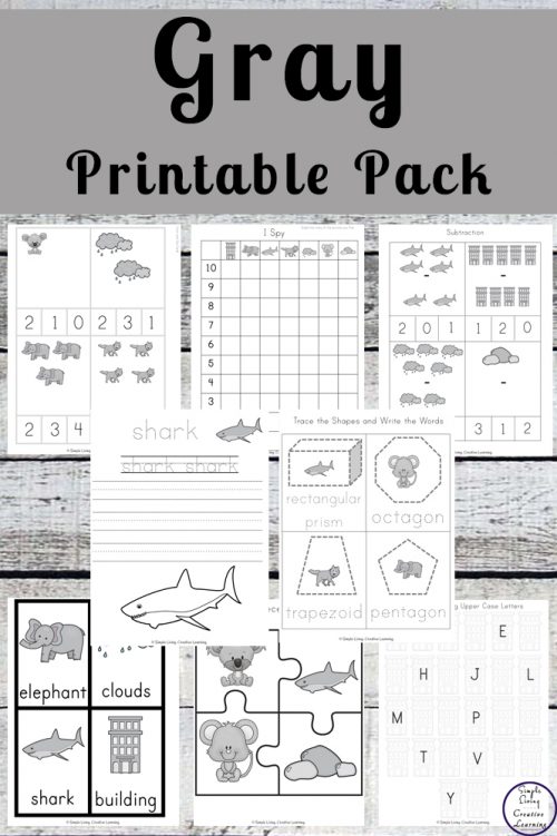 Gray / Grey Printable Pack - Simple Living. Creative Learning