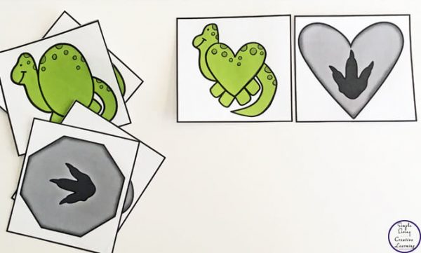 Dinosaur Shape Matching Cards - Simple Living. Creative Learning