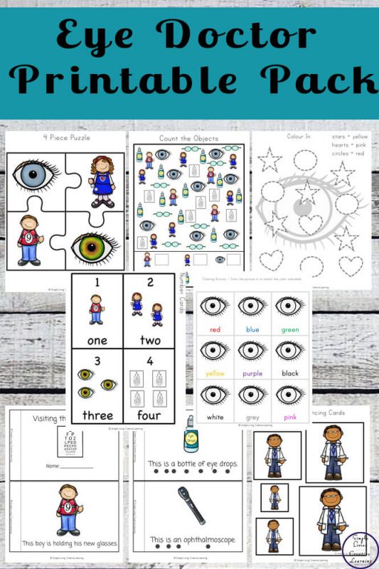Eye Doctor Printable Pack - Simple Living. Creative Learning