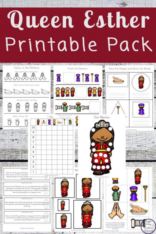 Queen Esther Printable Pack - Simple Living. Creative Learning