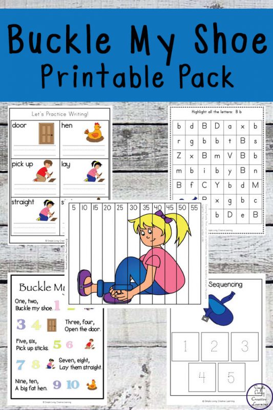 Buckle My Shoe Printable Pack - Simple Living. Creative Learning