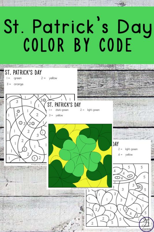 St Patrick's Day Colour By Code Worksheets - Simple Living. Creative ...