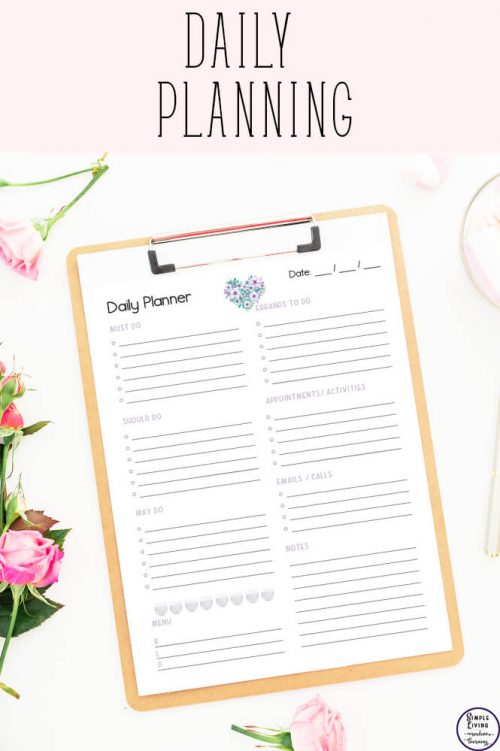Printable Daily Planners - Simple Living. Creative Learning