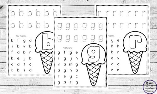Ice Cream Themed Alphabet Worksheets - Simple Living. Creative Learning