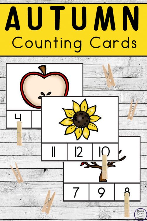 Autumn / Fall Counting Cards - Simple Living. Creative Learning