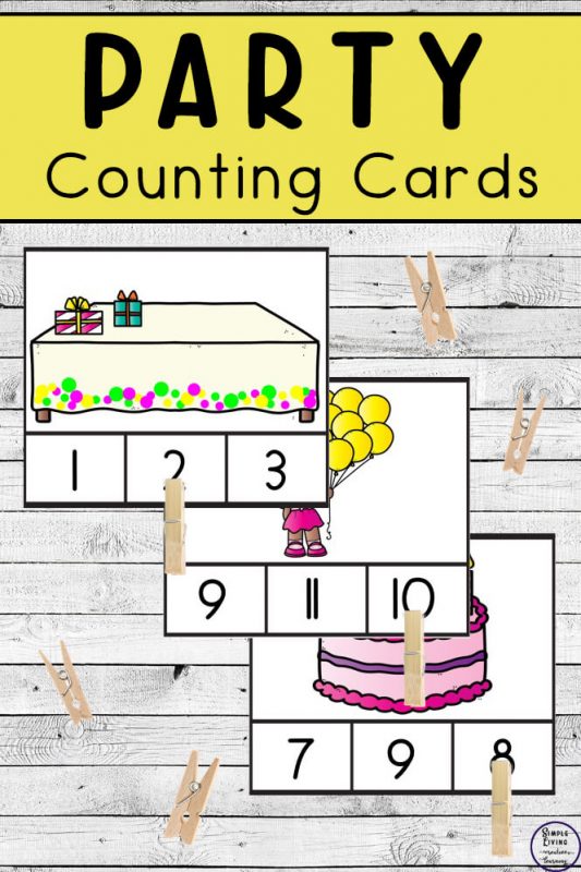 Party Counting Cards - Simple Living. Creative Learning