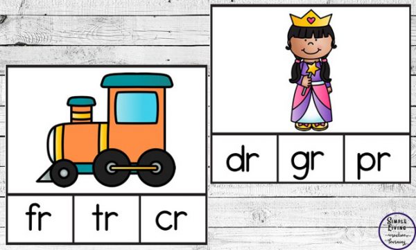 R Beginning Blend Clip Cards - Simple Living. Creative Learning