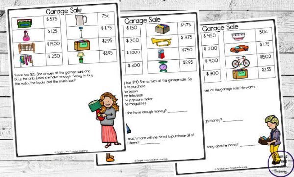 Garage Sale Worksheets - Simple Living. Creative Learning