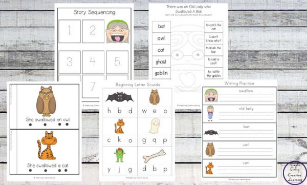 There was an Old Lady who Swallowed a Bat Printables - Simple Living ...