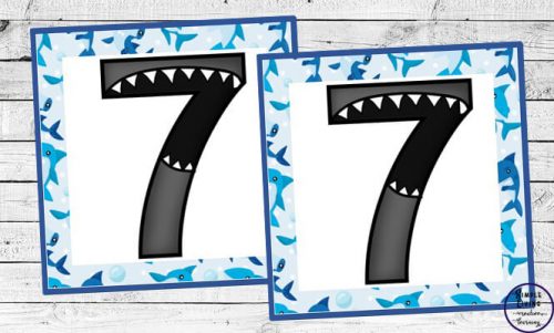 Shark Number Matching Cards - Simple Living. Creative Learning