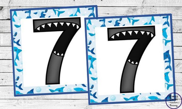 Shark Number Matching Cards - Simple Living. Creative Learning