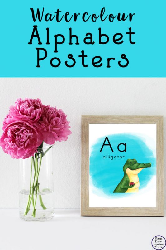 Watercolour Alphabet Wall Posters - Simple Living. Creative Learning