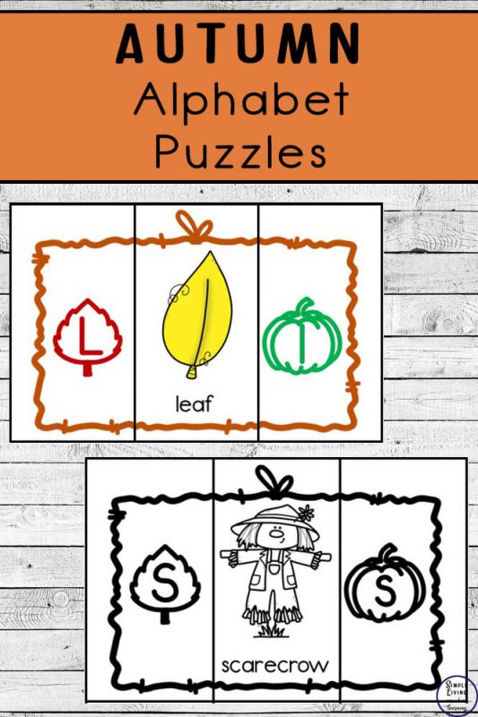 Autumn / Fall Alphabet Puzzles - Simple Living. Creative Learning