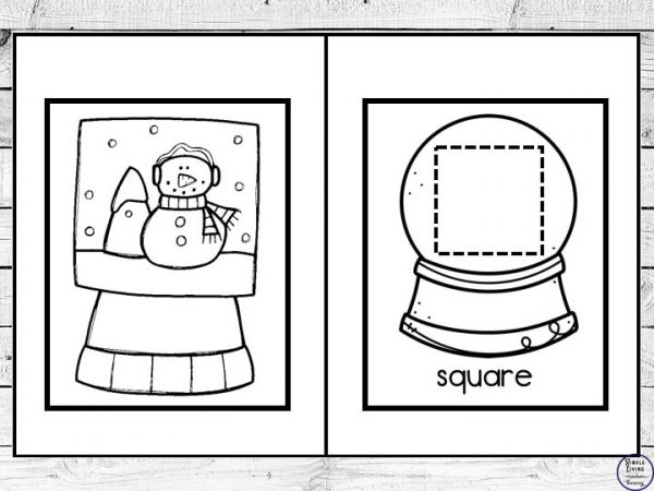 2d Snow Globe Shape Matching Cards - Simple Living. Creative Learning