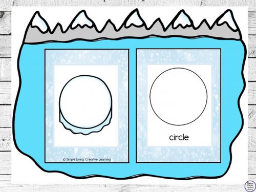 2d Ice Cap Shape Matching Cards - Simple Living. Creative Learning