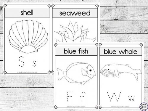 Sea Life Push Pin Worksheets - Simple Living. Creative Learning