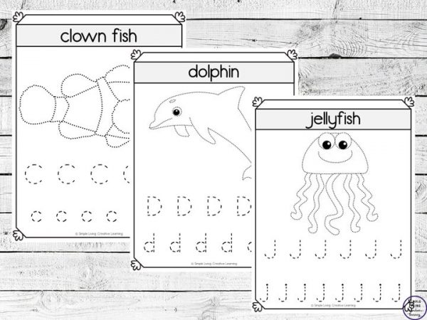 Sea Life Push Pin Worksheets - Simple Living. Creative Learning