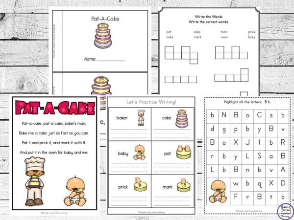 Pat-A-Cake Printable Pack - Simple Living. Creative Learning