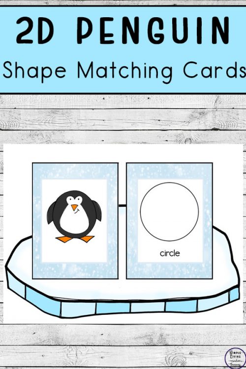 2D Penguin Shape Matching Cards - Simple Living. Creative Learning