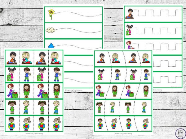 Earth Day Tracing and Cutting Strips - Simple Living. Creative Learning