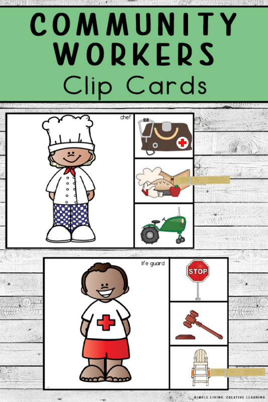 Community Workers Clip Cards - Simple Living. Creative Learning