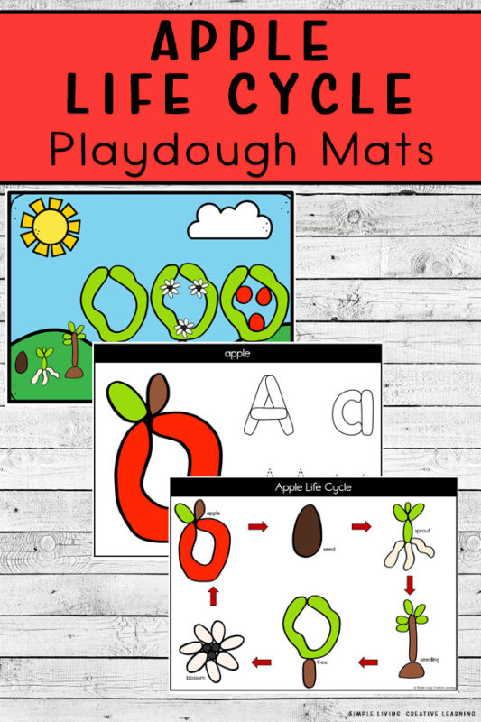 Apple Life Cycle Playdough Mats - Simple Living. Creative Learning