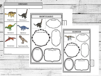 Dinosaur Research Flip Book - Simple Living. Creative Learning