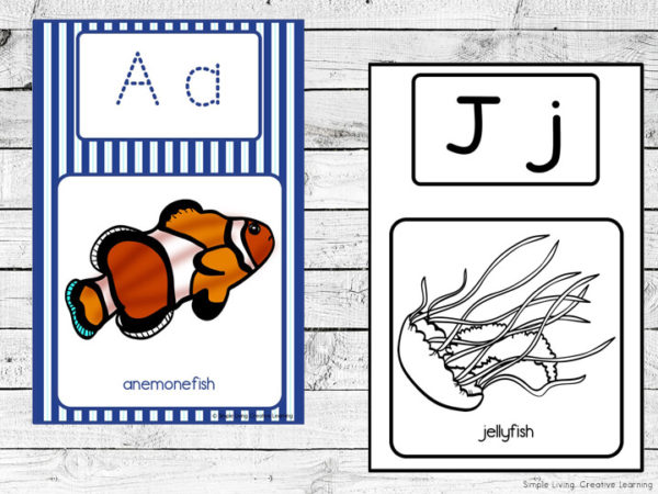 Ocean Themed Alphabet Cards - Simple Living. Creative Learning