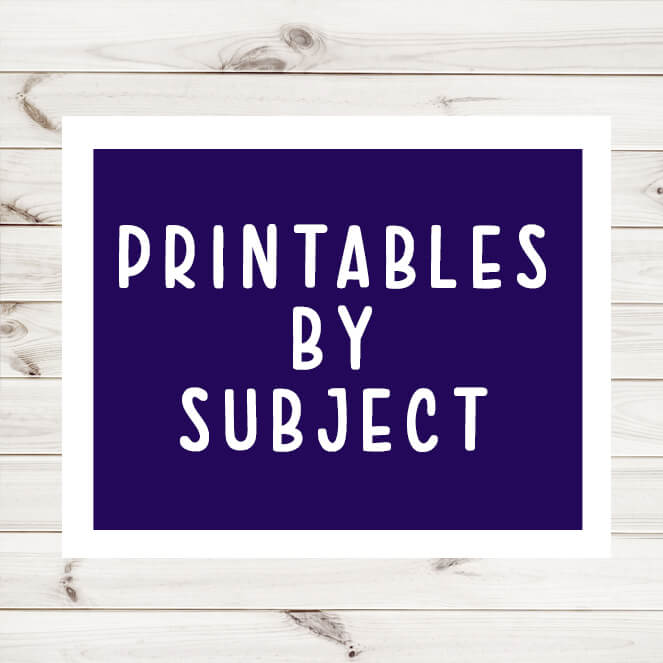 Printables By Subject - Simple Living. Creative Learning