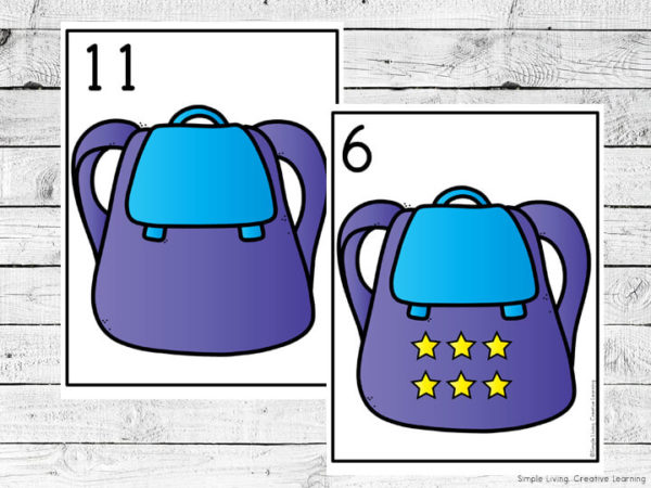 Backpack Counting Mats - Simple Living. Creative Learning