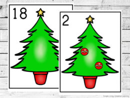 Christmas Tree Counting Mats - Simple Living. Creative Learning