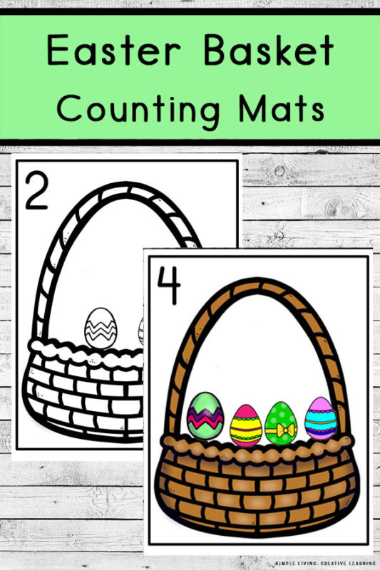 Easter Basket Counting Mats - Simple Living. Creative Learning
