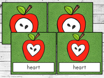 2D Apple Shape Matching Cards - Simple Living. Creative Learning