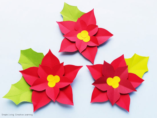 Poinsettia Paper Craft Activity - Simple Living. Creative Learning