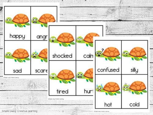 Sea Turtle Emotion Flashcards - Simple Living. Creative Learning