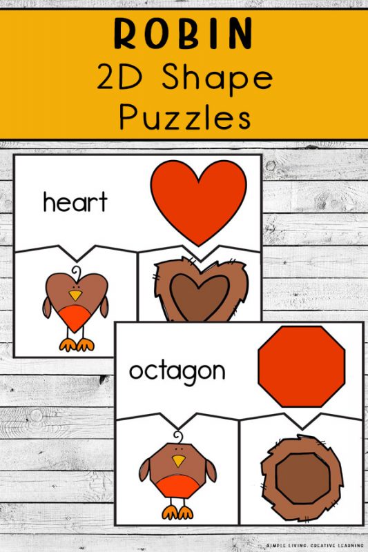 Robin 2D Shape Puzzles - Simple Living. Creative Learning