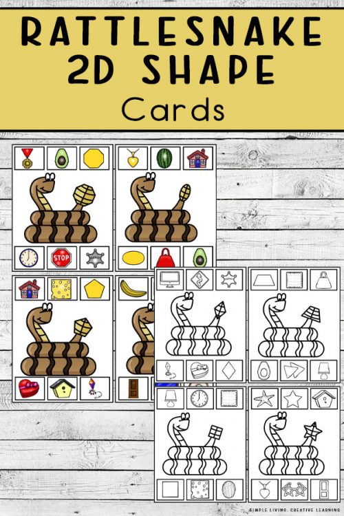 Rattlesnake 2D Shape Clip Cards - Simple Living. Creative Learning