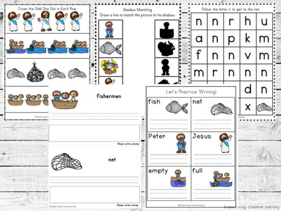Jesus and the Miraculous Catch of Fish Printables - Simple Living ...