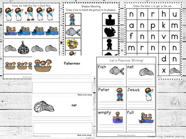 Jesus and the Miraculous Catch of Fish Printables - Simple Living ...