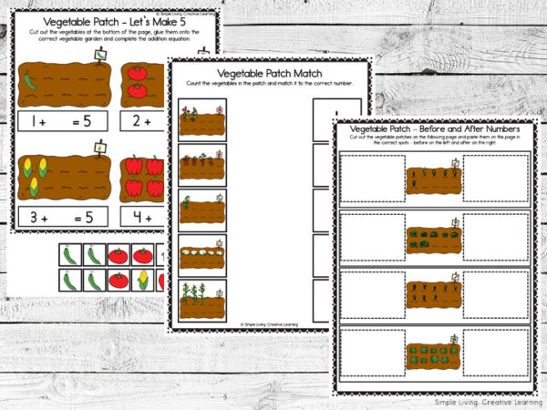 Vegetable Patch Math Printables - Simple Living. Creative Learning
