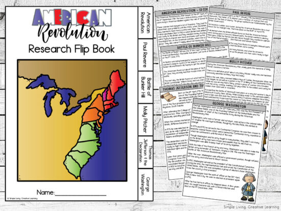 American Revolution Research Flip Book - Simple Living. Creative Learning