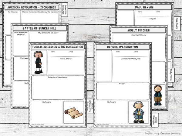 American Revolution Research Flip Book - Simple Living. Creative Learning