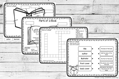 Parts of a Book Printables - Simple Living. Creative Learning
